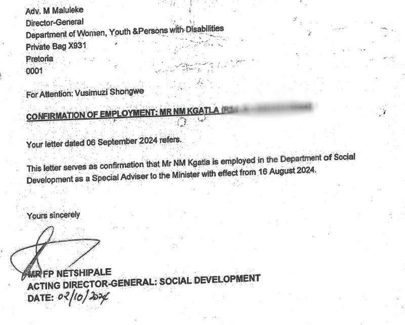 Social development minister’s romantic ties to special adviser raise ...