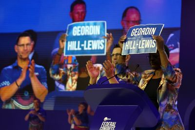A sea of blue welcomes Geordin Hill-Lewis as the DA's new leader
