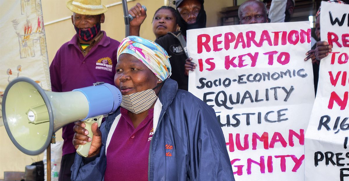 Activists demand reparations for victims of apartheid