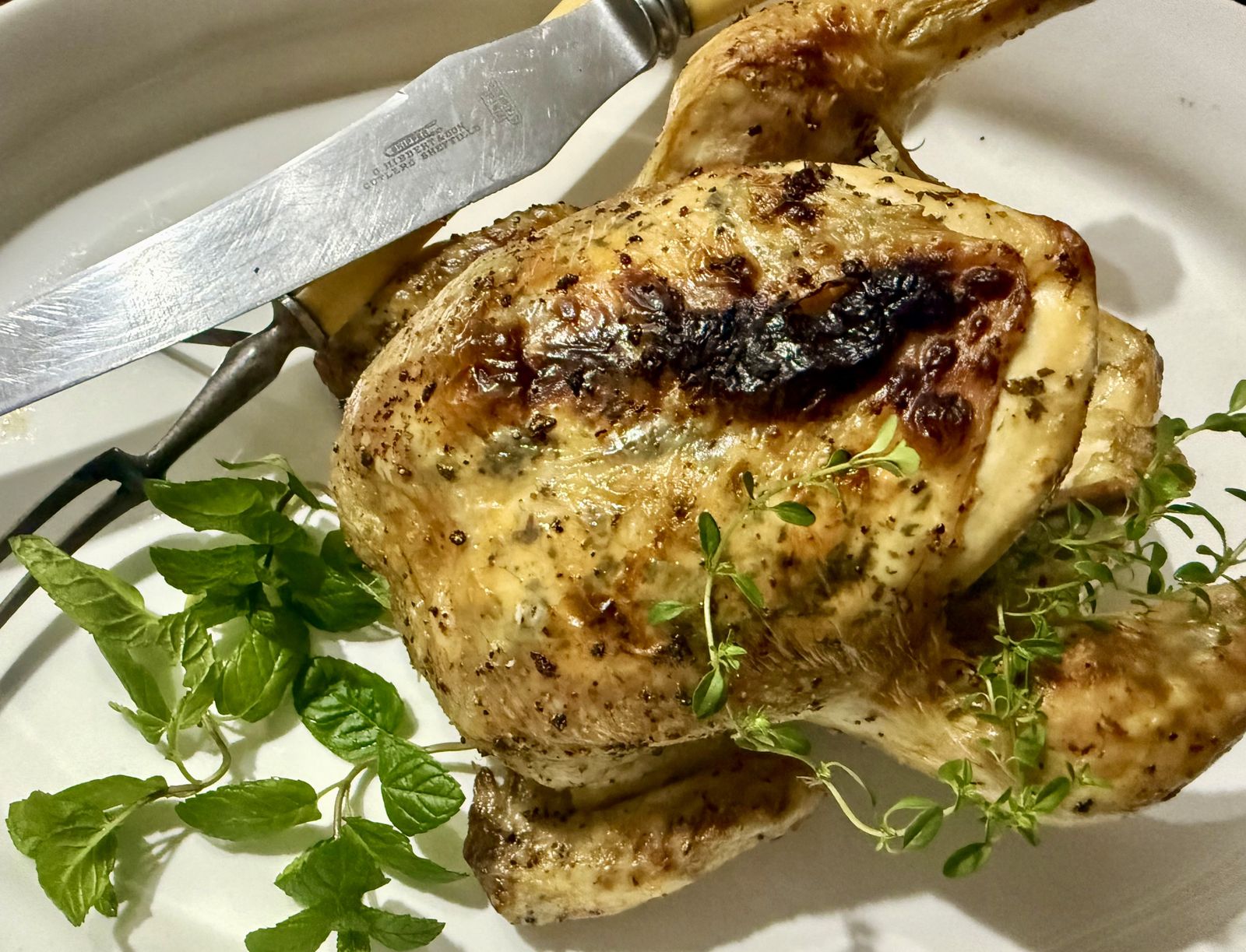 AirFryday: Roast chicken with thyme-mint butter