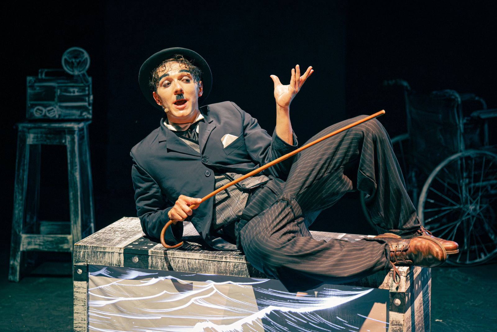 Daniel Anderson vamps it up as Chaplin’s Tramp