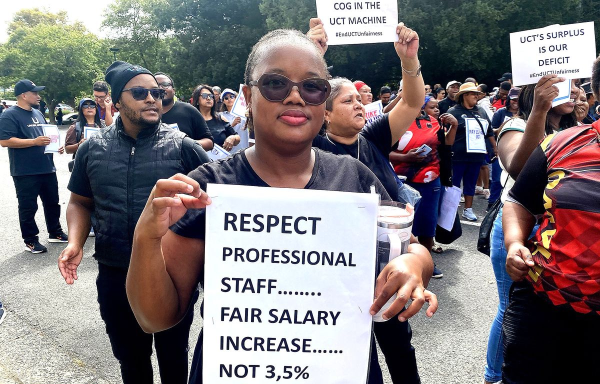 Unions march over UCT wage offer