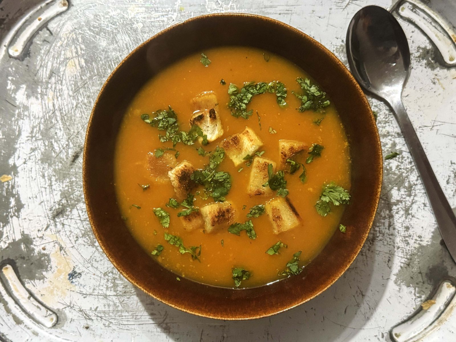 Orange sweet potato and fresh turmeric soup