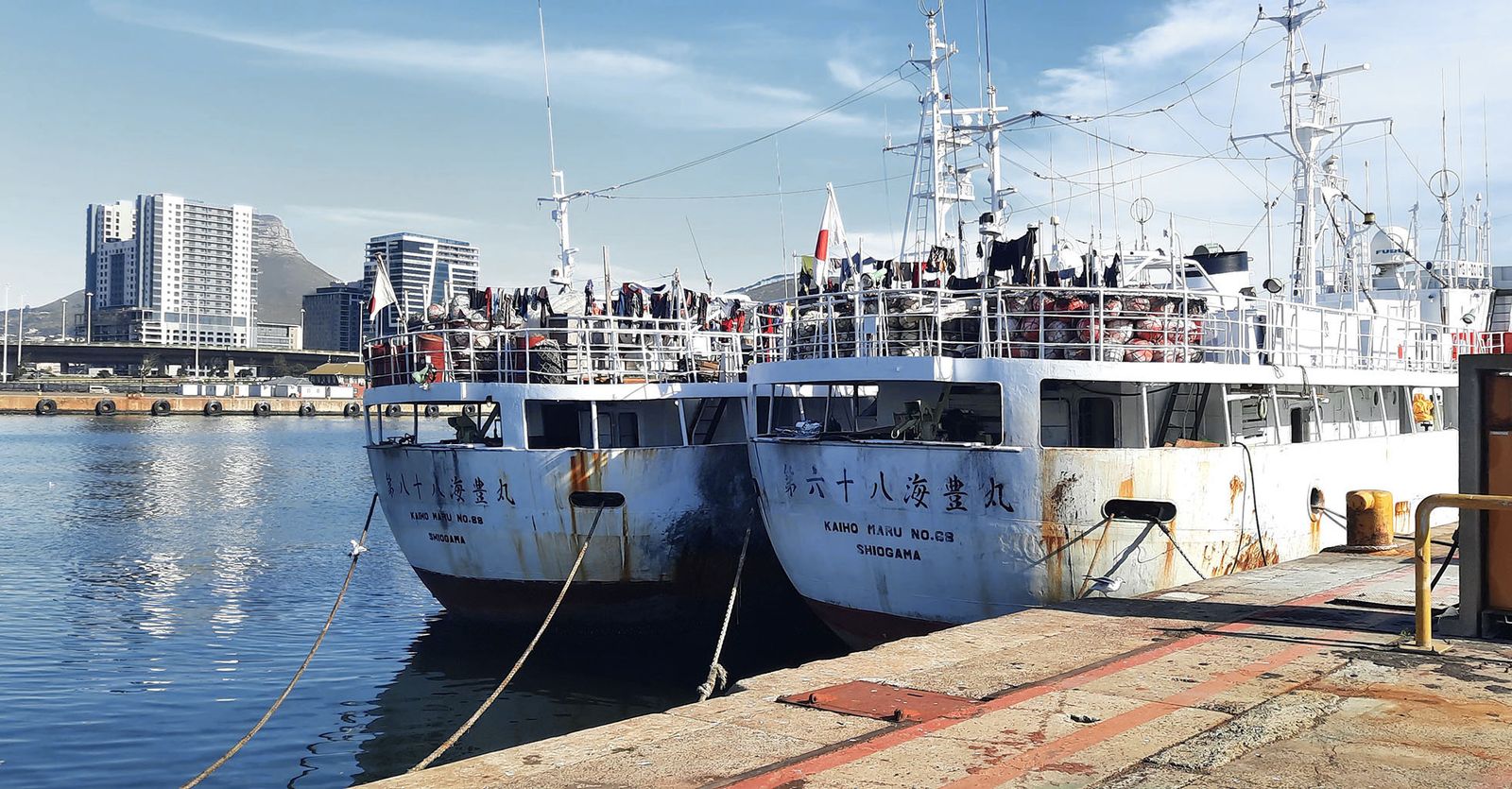 Forced labour on rust-bucket boats in a cruel sea docking in Cape Town