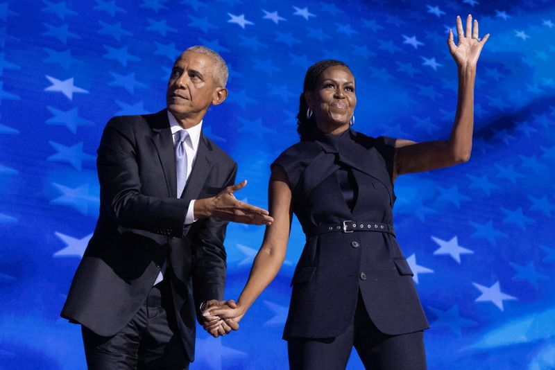 Obama night at the DNC: Barack, Michelle rouse crowd for Harris